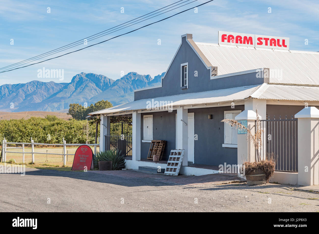 ASHTON, SOUTH AFRICA - MARCH 26, 2017: A farm stall on the scenic Route ...