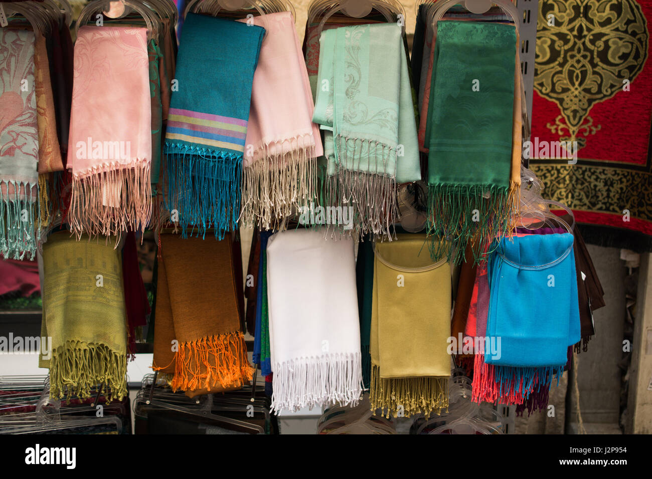 Examples of colorful fabric of various color and type Stock Photo - Alamy