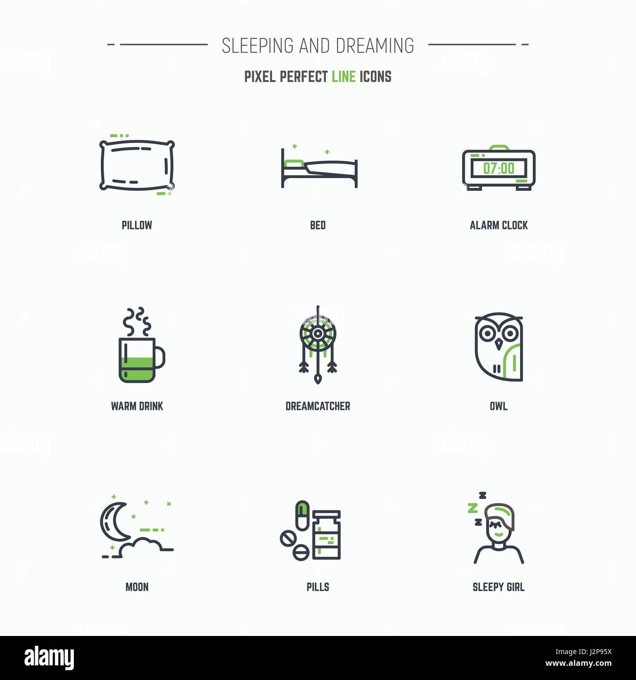 Set color linear icons Stock Vector Images - Alamy