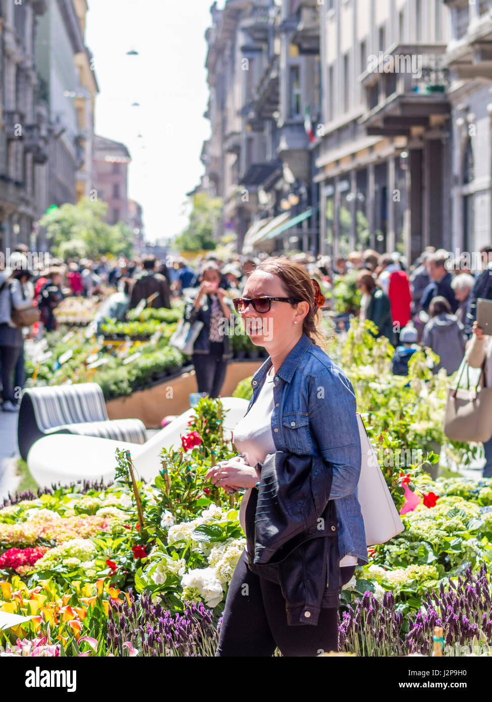 Crowded Botanic Invasions event - street flower and plants open market ...