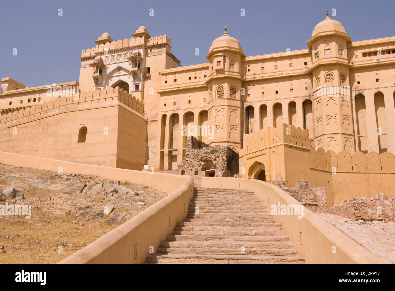 Suraj Pol. Imposing main entrance to Amber Fort. Historic building and ...
