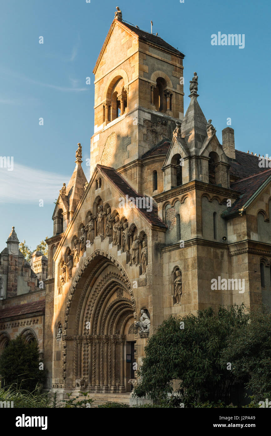 The scale replica of the Ják Church in the City Park in Budapest Stock ...