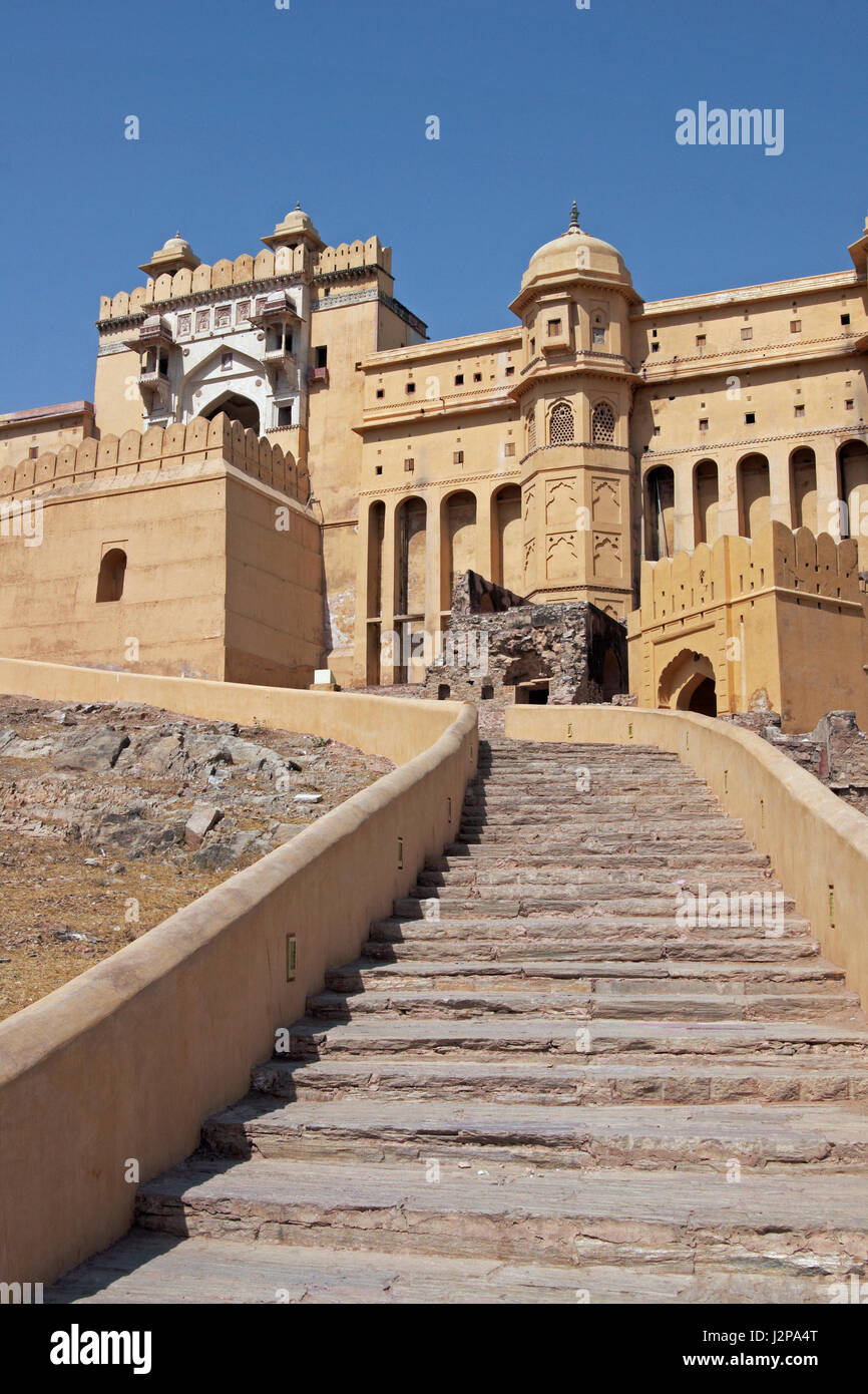 Suraj Pol. Imposing main entrance to Amber Fort. Historic building and ...