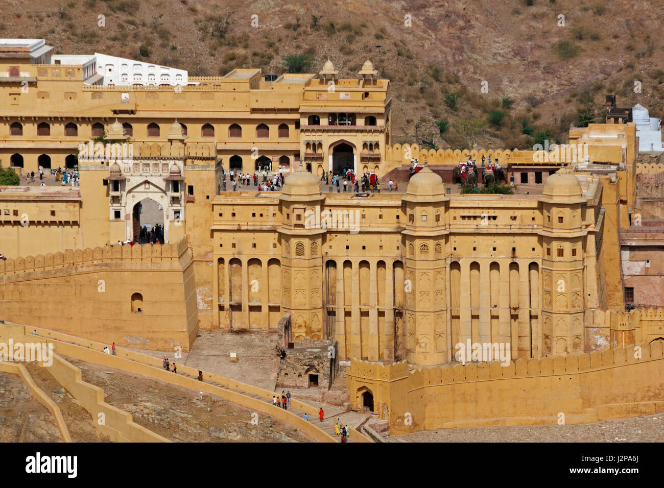 Amber Fort near Jaipur in Rajasthan, India. Large historic building ...