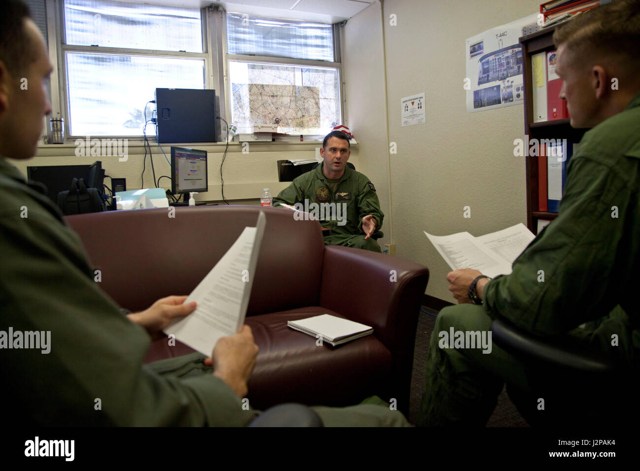 U.S. Marine Corps officers assigned to the Basic Flight Training Course ...