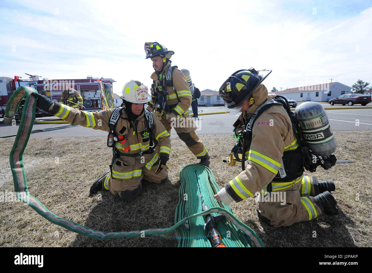 Emergency responders with the Directorate of Emergency Services Fire ...