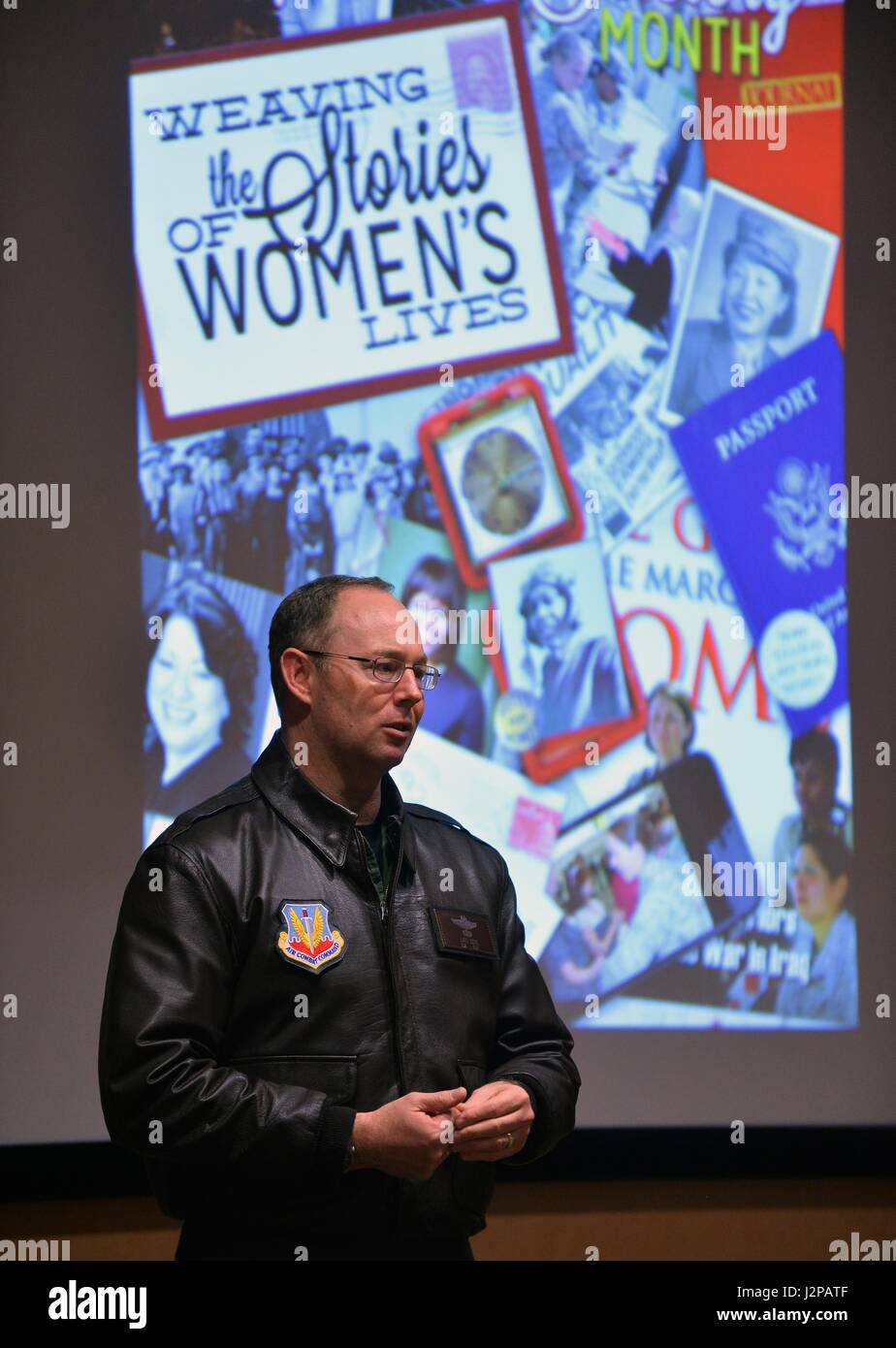 U.S Air Force Col. David Berg, 55th Wing vice commander, provides ...