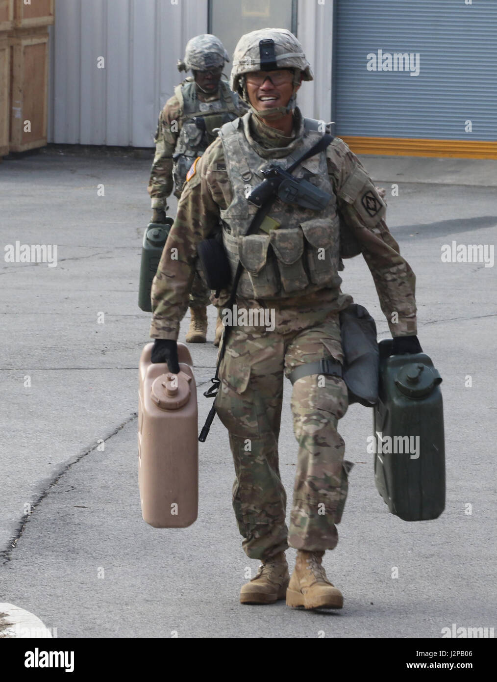 Soldiers assigned to 210th Field Artillery Brigade, 2nd Infantry ...