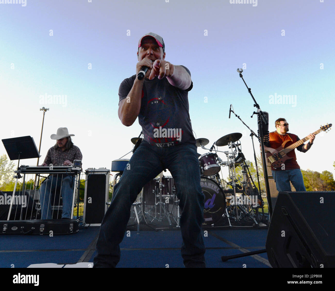 Ryan Daniel, lead singer of the Ryan Daniel Band, performs for Team ...