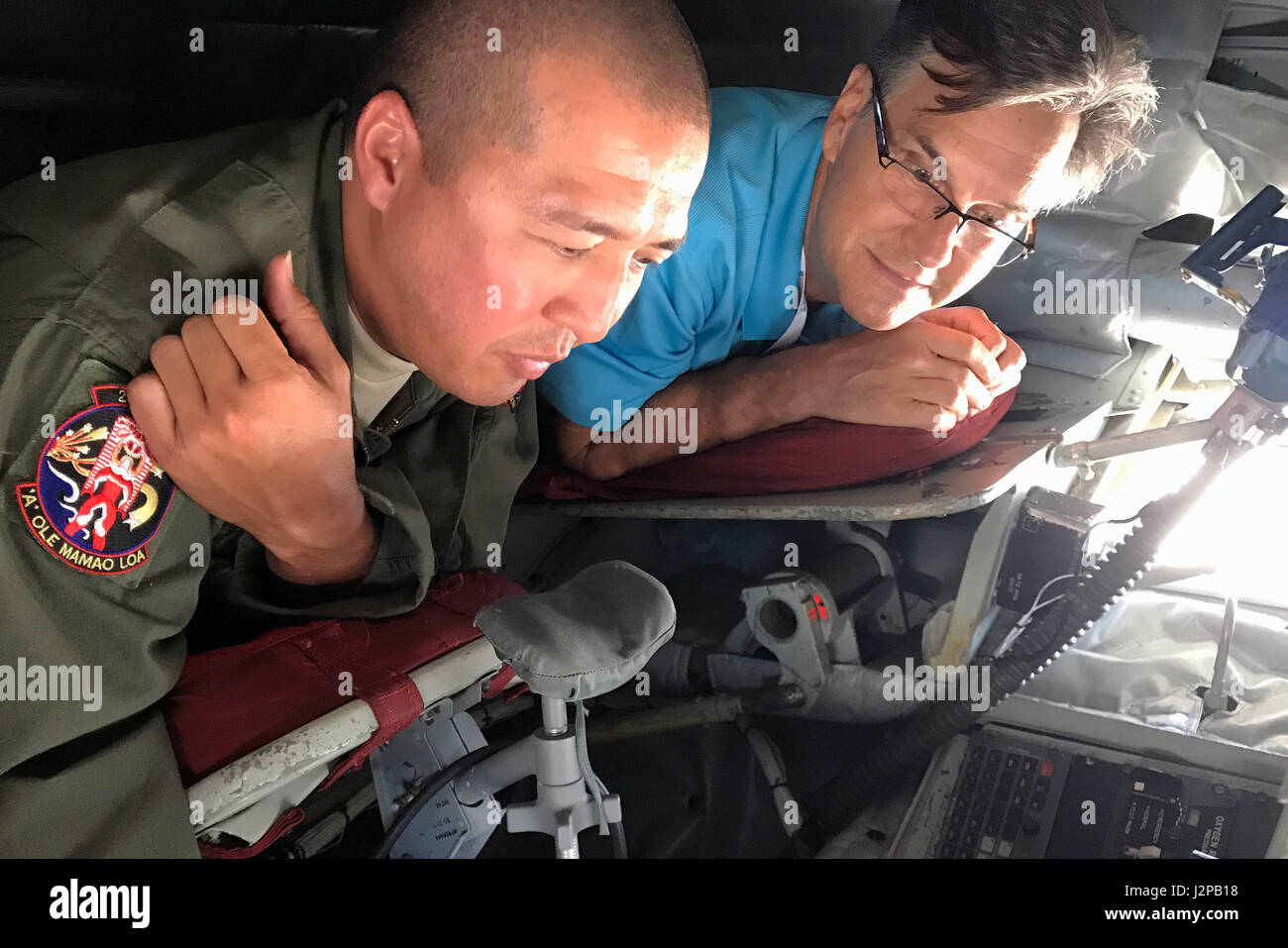 U.S. Air Force Staff Sgt. Travis Kam, a boom operator with the Hawaii ...