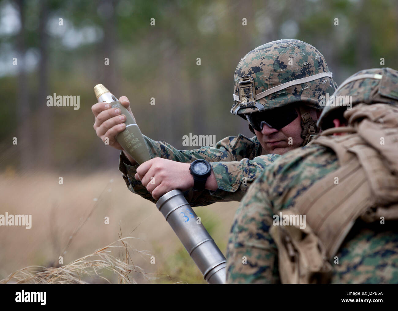 U.S. Marines attached to Advanced Infantry Training Battalion, School ...