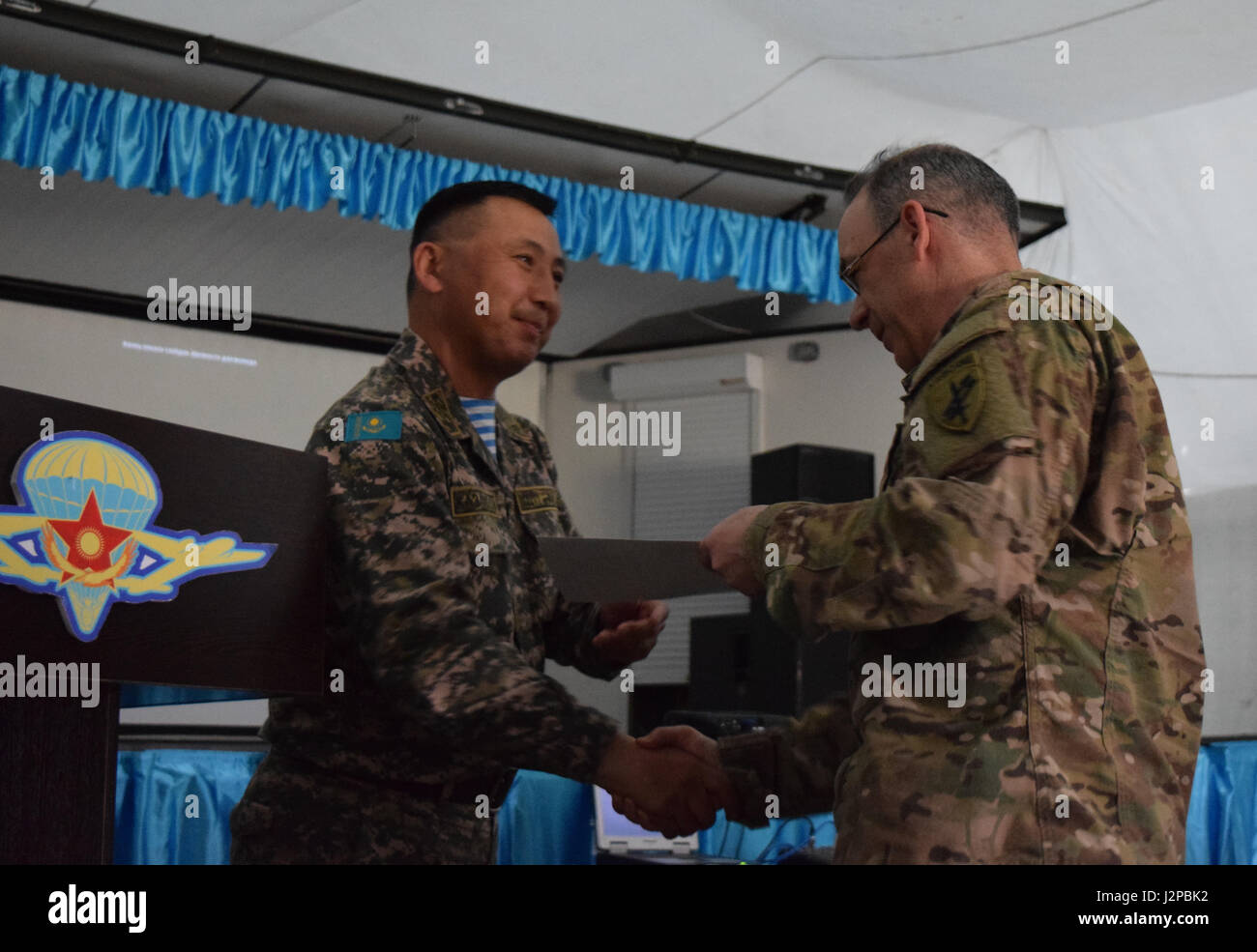 Lt. Col. Bulat Dusembayev, commander of the Kazakhstan Peacekeeping ...