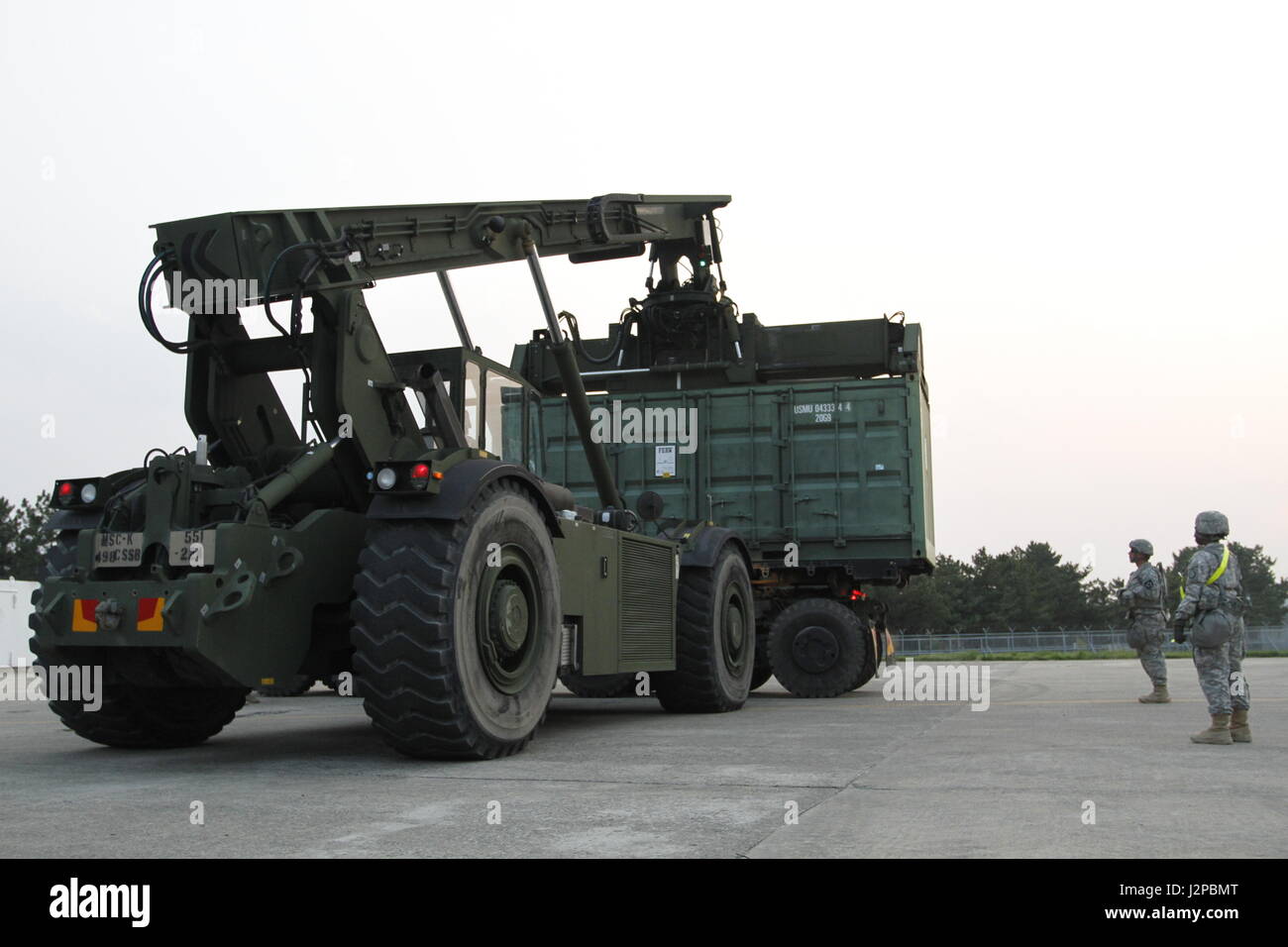 Service members conduct combined joint logistics over the shore ...