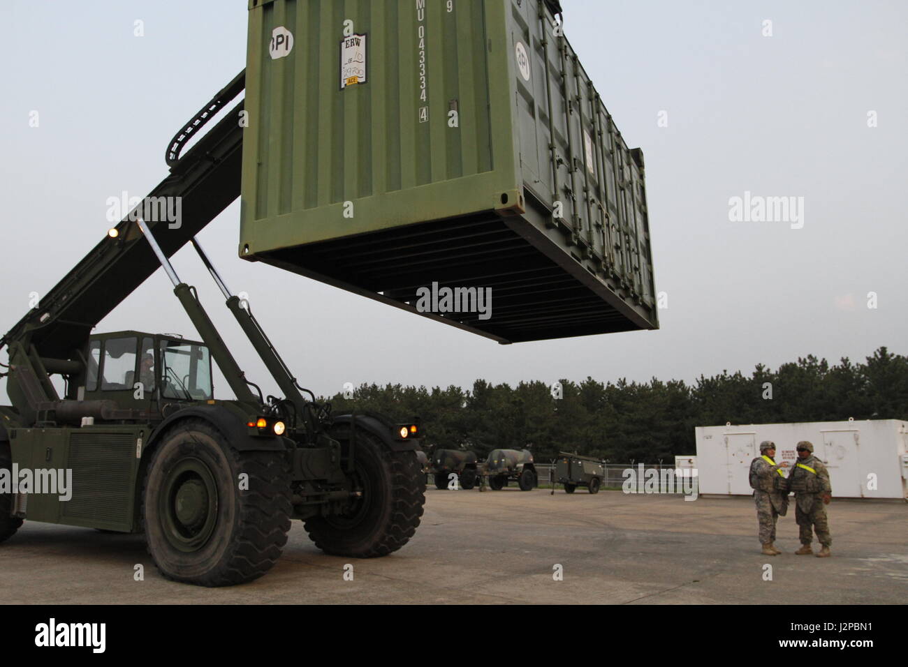 Service members conduct combined joint logistics over the shore ...