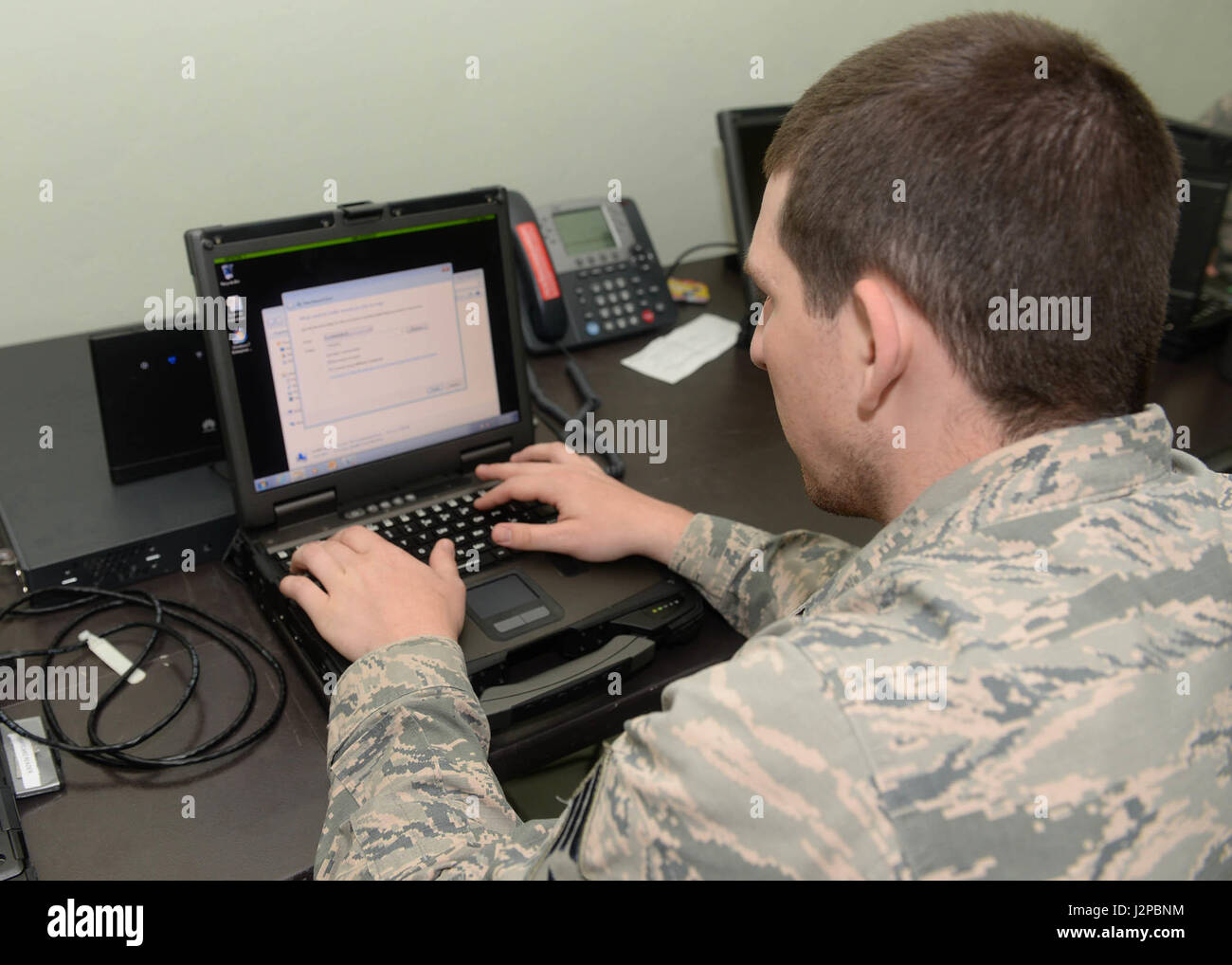U.S. Air Force Senior Airman Joshua Marsh, a cyber systems operator ...