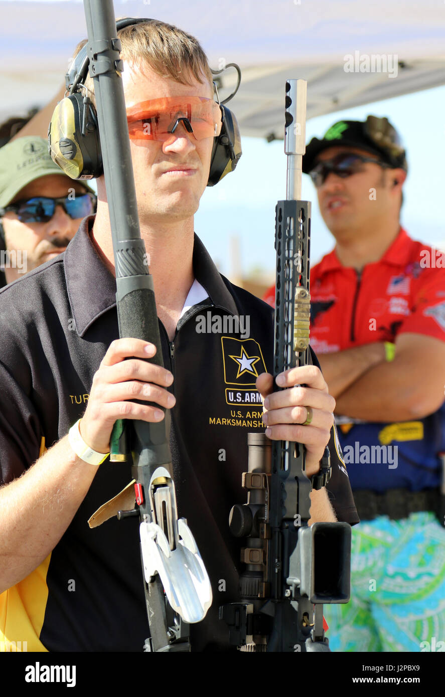 A Soldier from the U.S. Army Marksmanship Unit competes in the 2017 U.S ...
