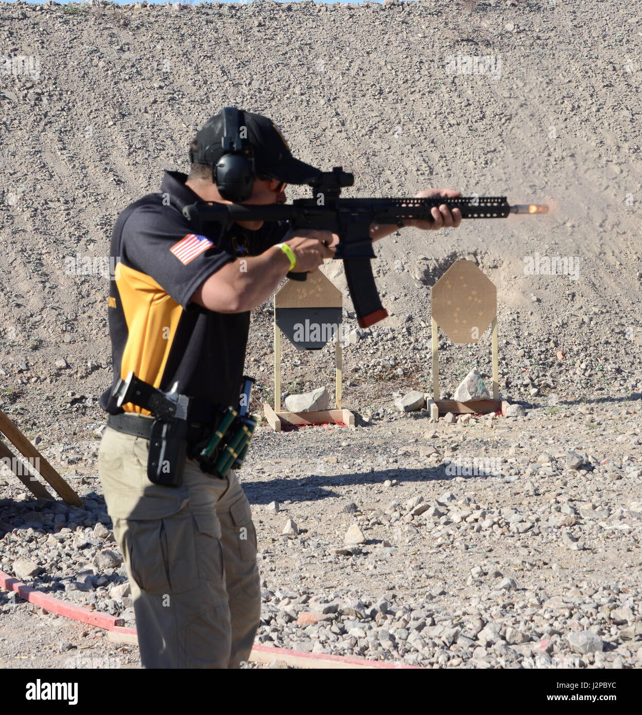A U.S. Army Marksmanship Unit member competes in the 2017 Practical ...