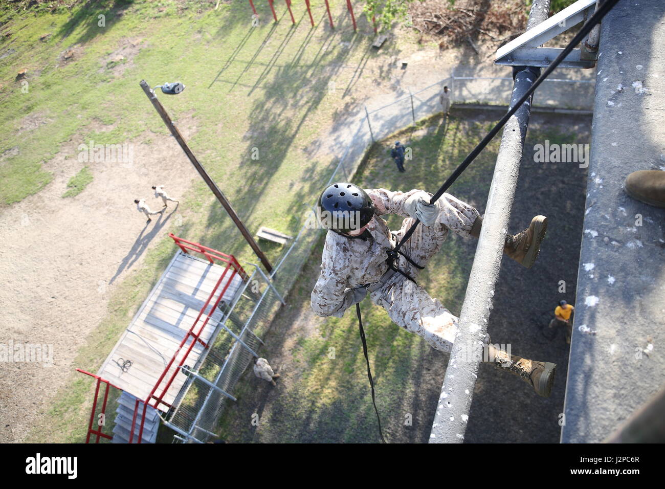 A U.S. Marine Corps recruit with Golf Company, 3rd Battalion, Recruit ...