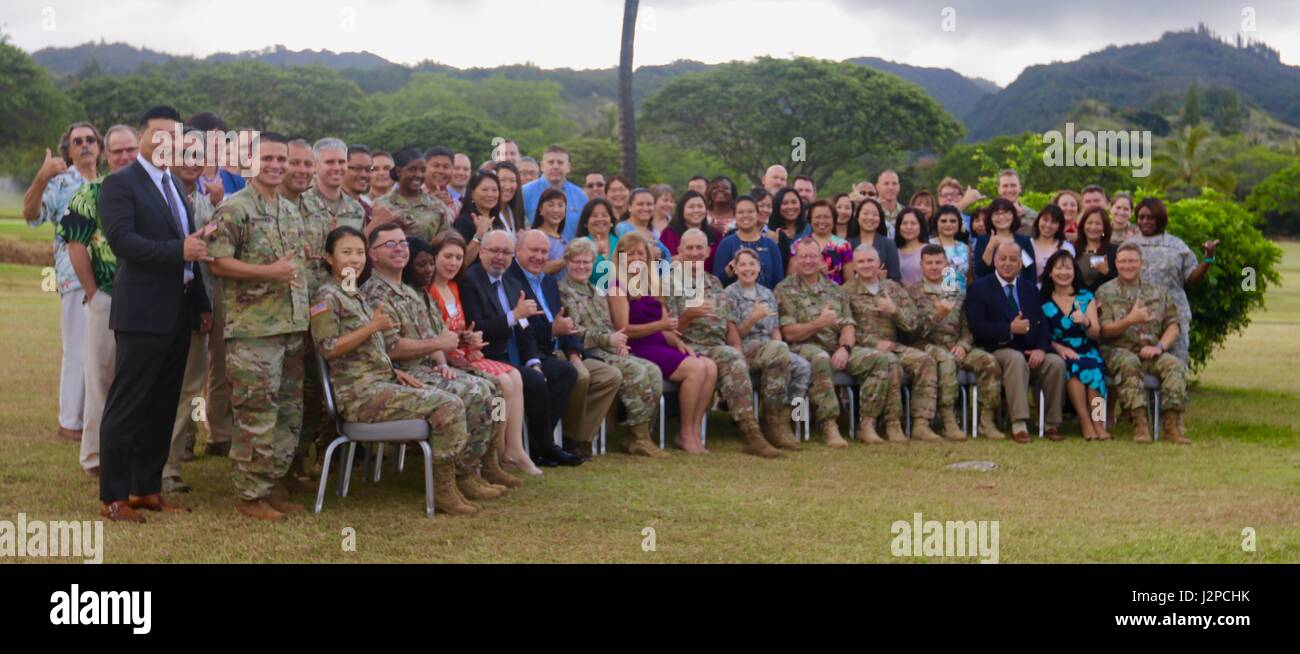 U.S. Army Pacific (USARPAC) resource management professionals display ...