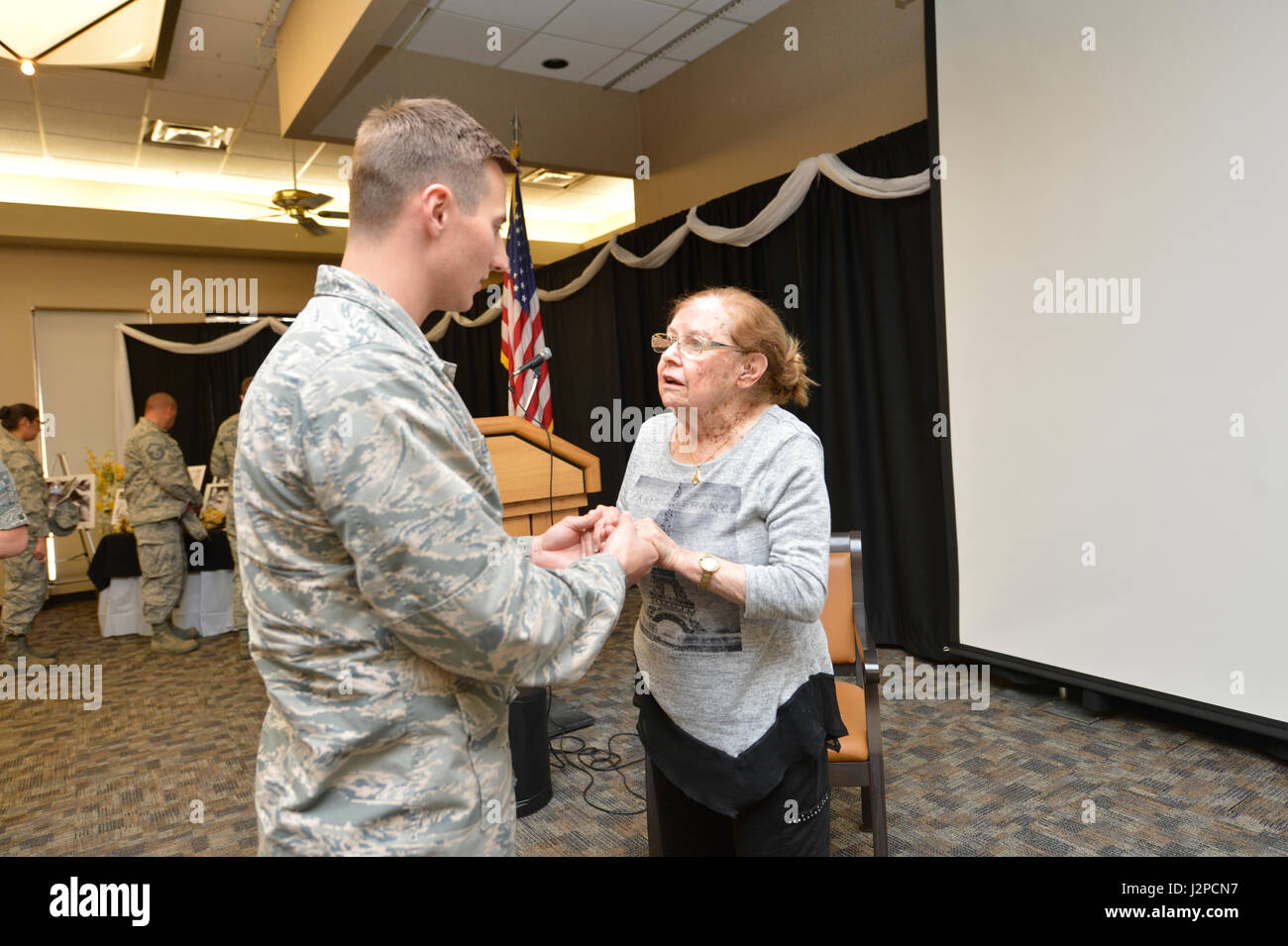 Charlotte Adelman meets with Airmen during the Days of Remembrance ...