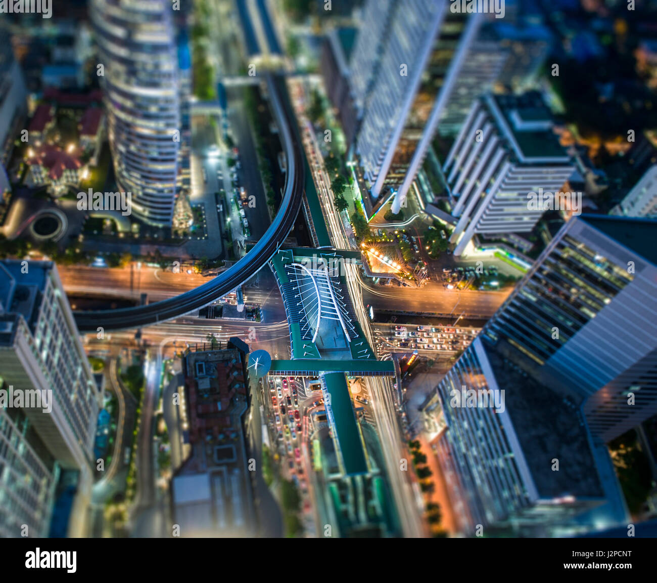 Aerial view of Central Business district, CBD of Bangkok on Sathorn ...