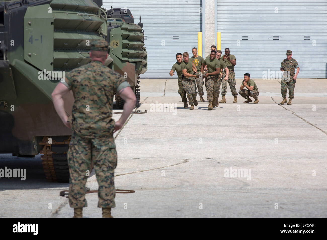 U.S. Marines with Bravo Company, 2nd Assault Amphibian Battalion, 2d ...