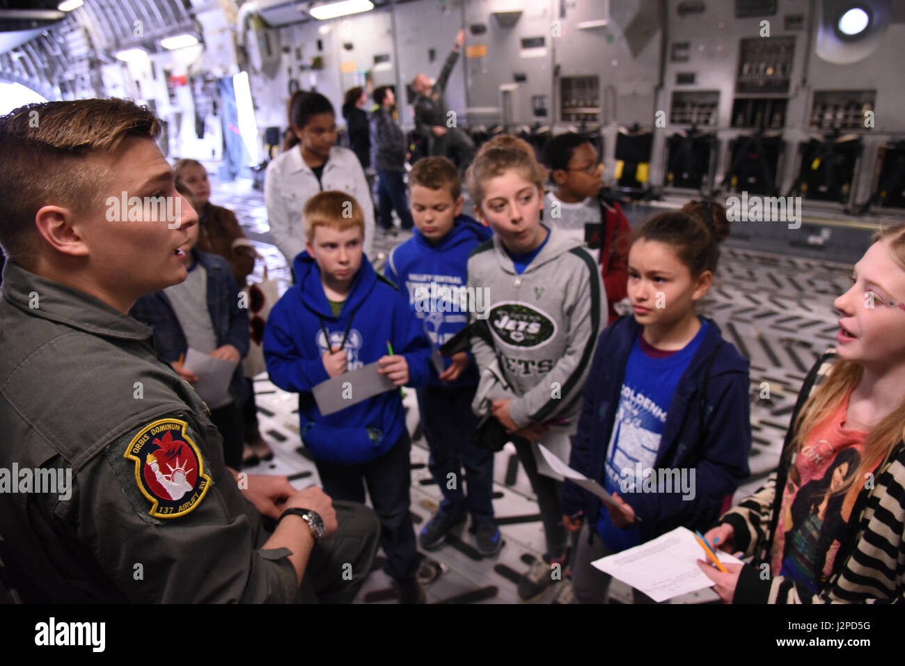 Airmen from the 105th Airlift Wing engaged with children at the 18th ...
