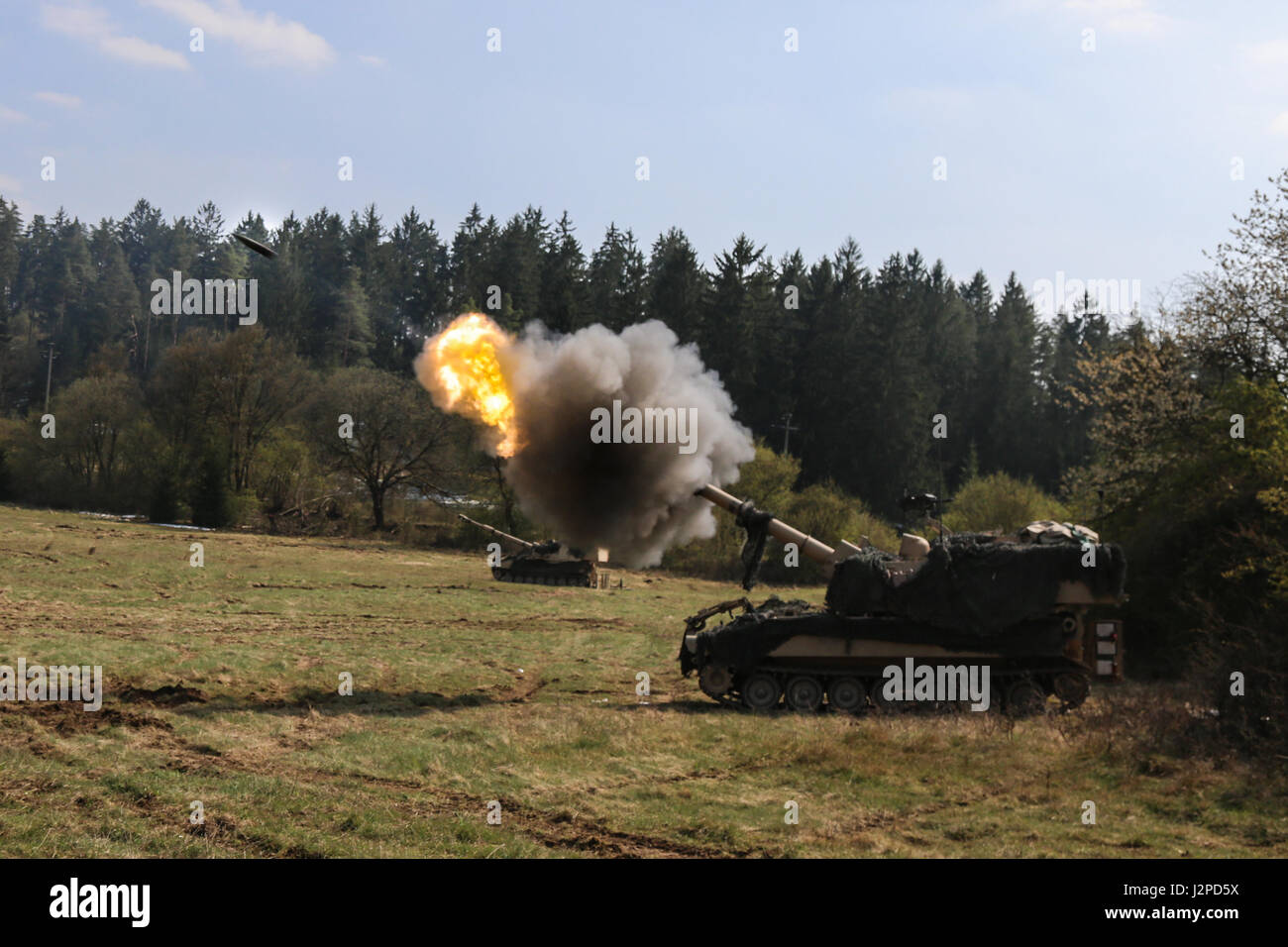 U.S. Soldiers of 3rd Battalion, 29th Field Artillery Regiment fire an ...