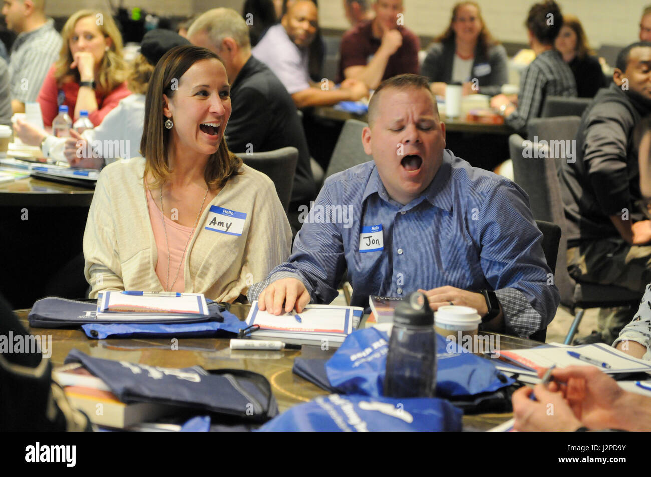 Jon Logan, right, a U.S. Army Reserve Soldier, and his wife Amy share a ...