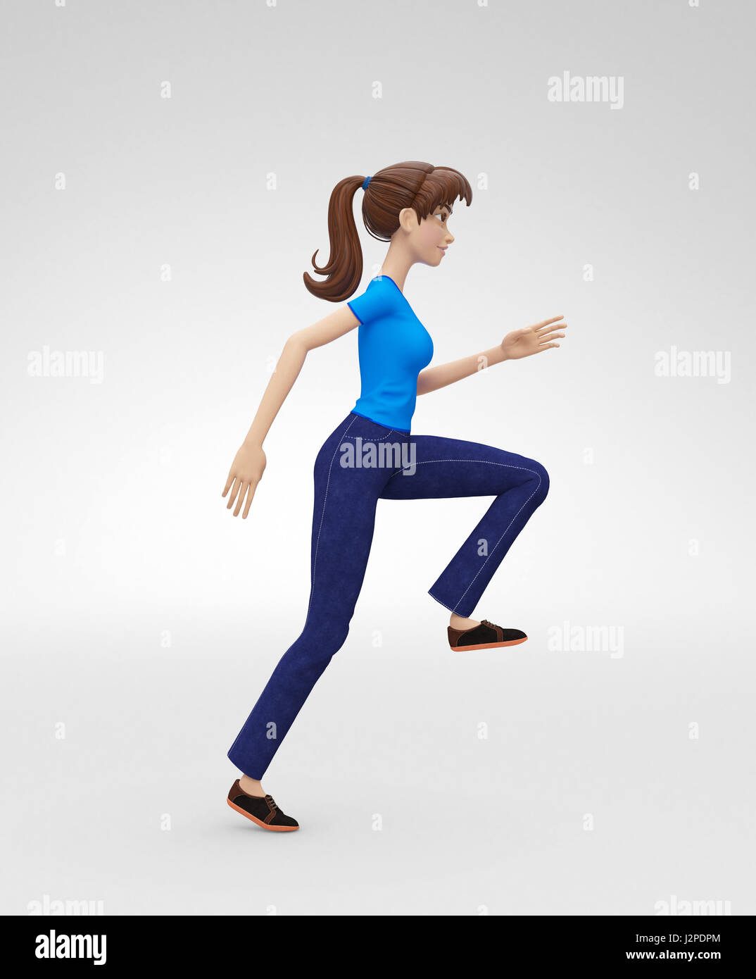 Ambitious, Athletic and Confident Jenny - 3D Cartoon Female Character ...