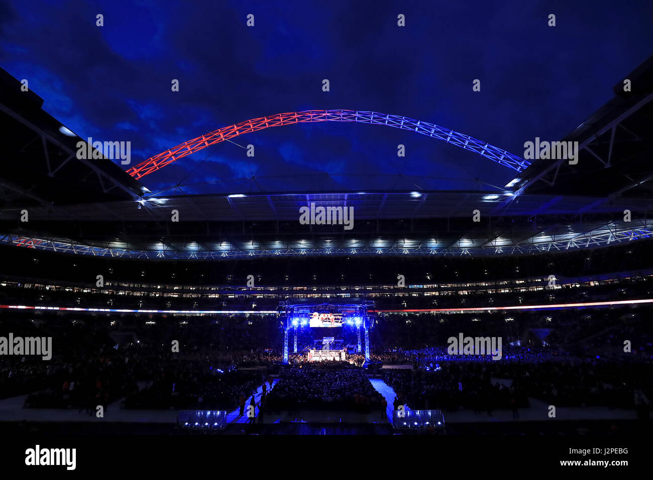 General view as Scott Quigg takes on Viorel Simion during their ...
