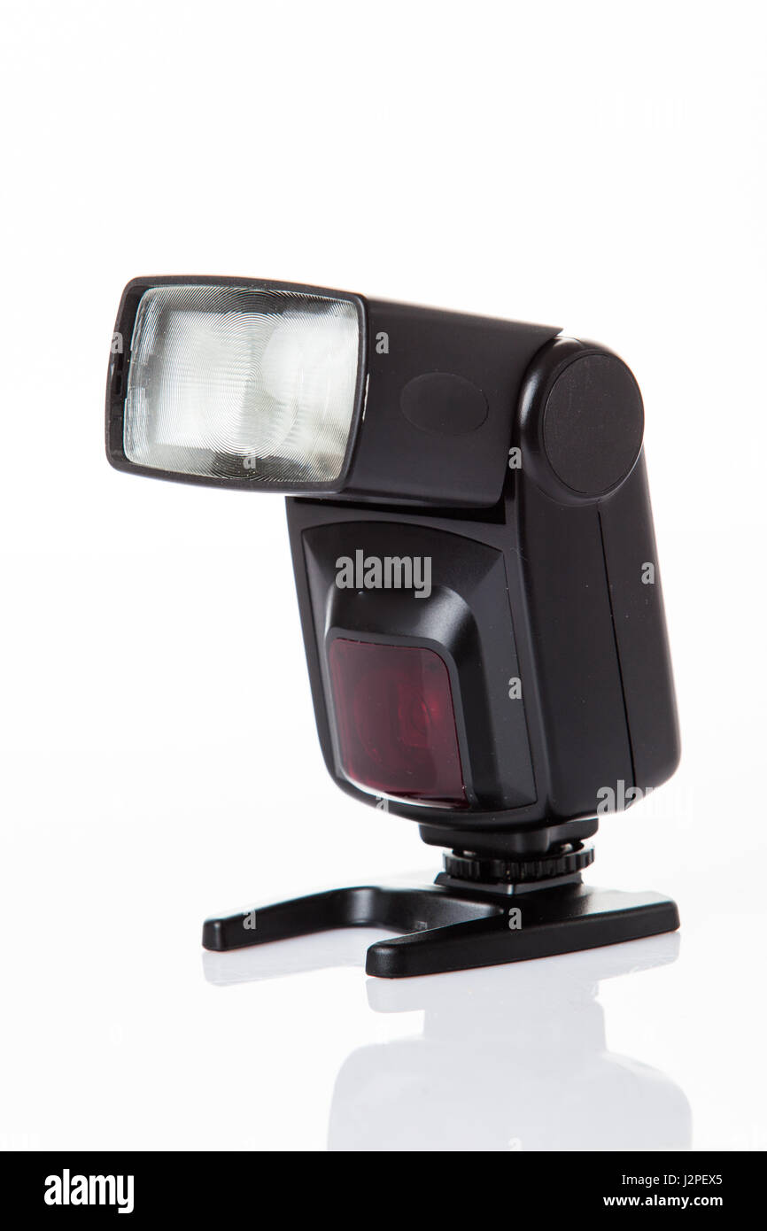 Camera flash light isolate on white background Stock Photo - Alamy