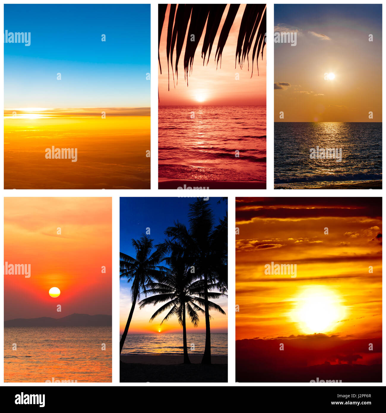 Collection of sunset backgrounds Stock Photo - Alamy