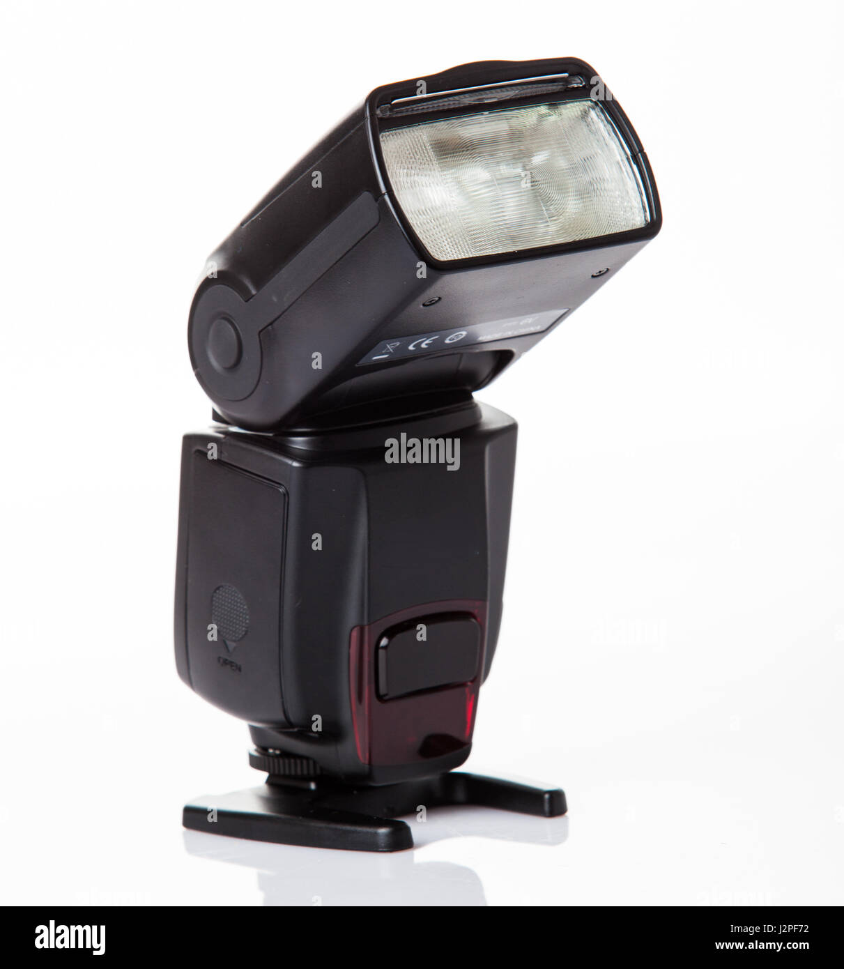 Photo camera flash isolated on white Stock Photo - Alamy