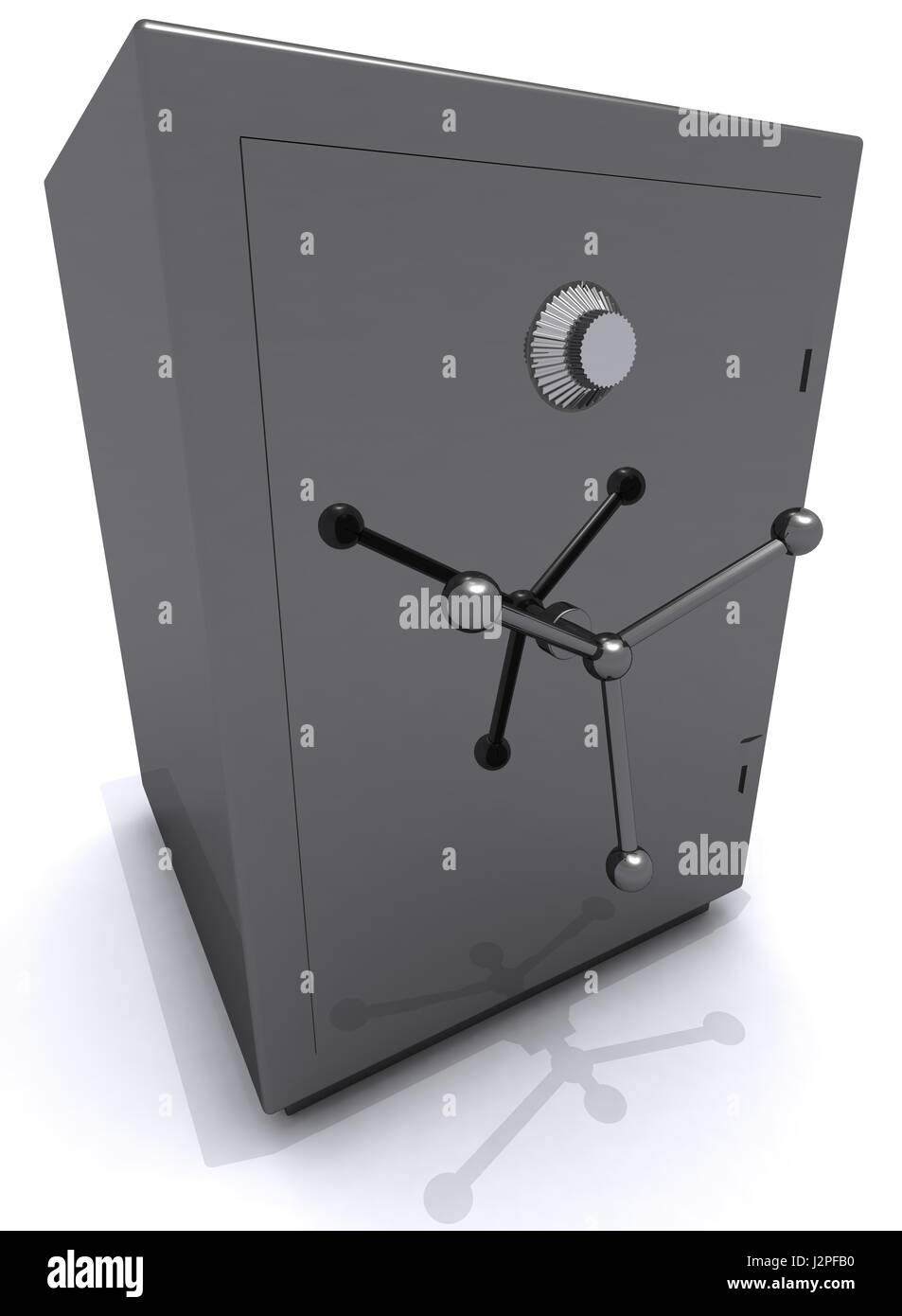 gray metal safe closed 3D illustration finance Stock Photo - Alamy
