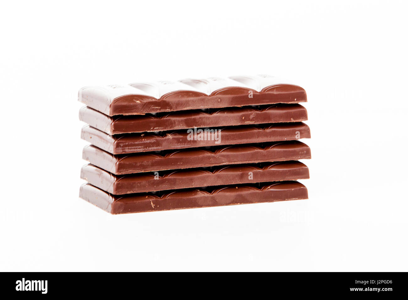 Chocolate bars stack isolated on white background. Chocolate blocks ...