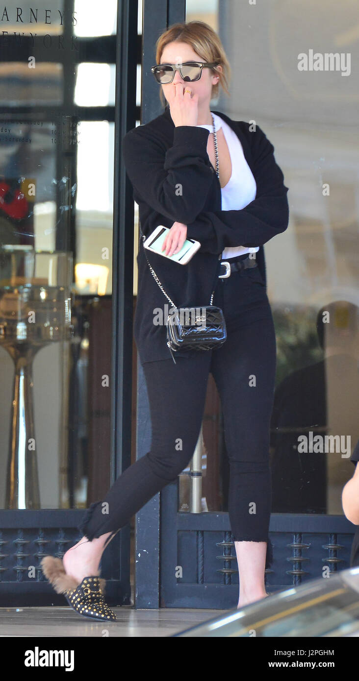 Ashley Benson shopping at Barney's New York store in Beverly Hills ...