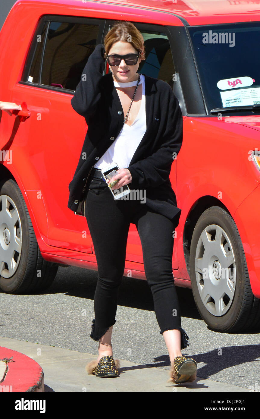 Ashley Benson shopping at Barney's New York store in Beverly Hills ...