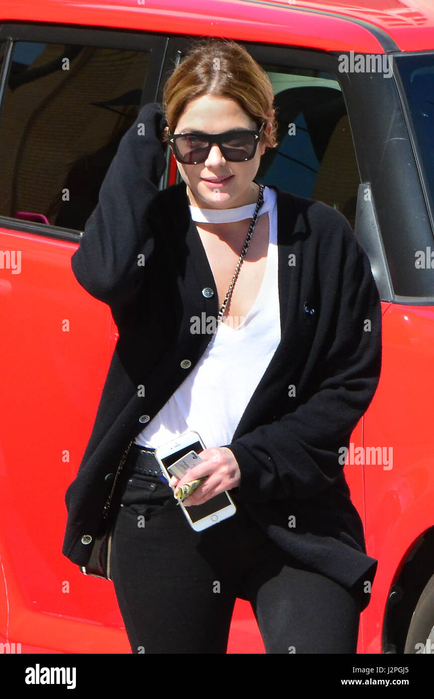 Ashley Benson shopping at Barney's New York store in Beverly Hills ...