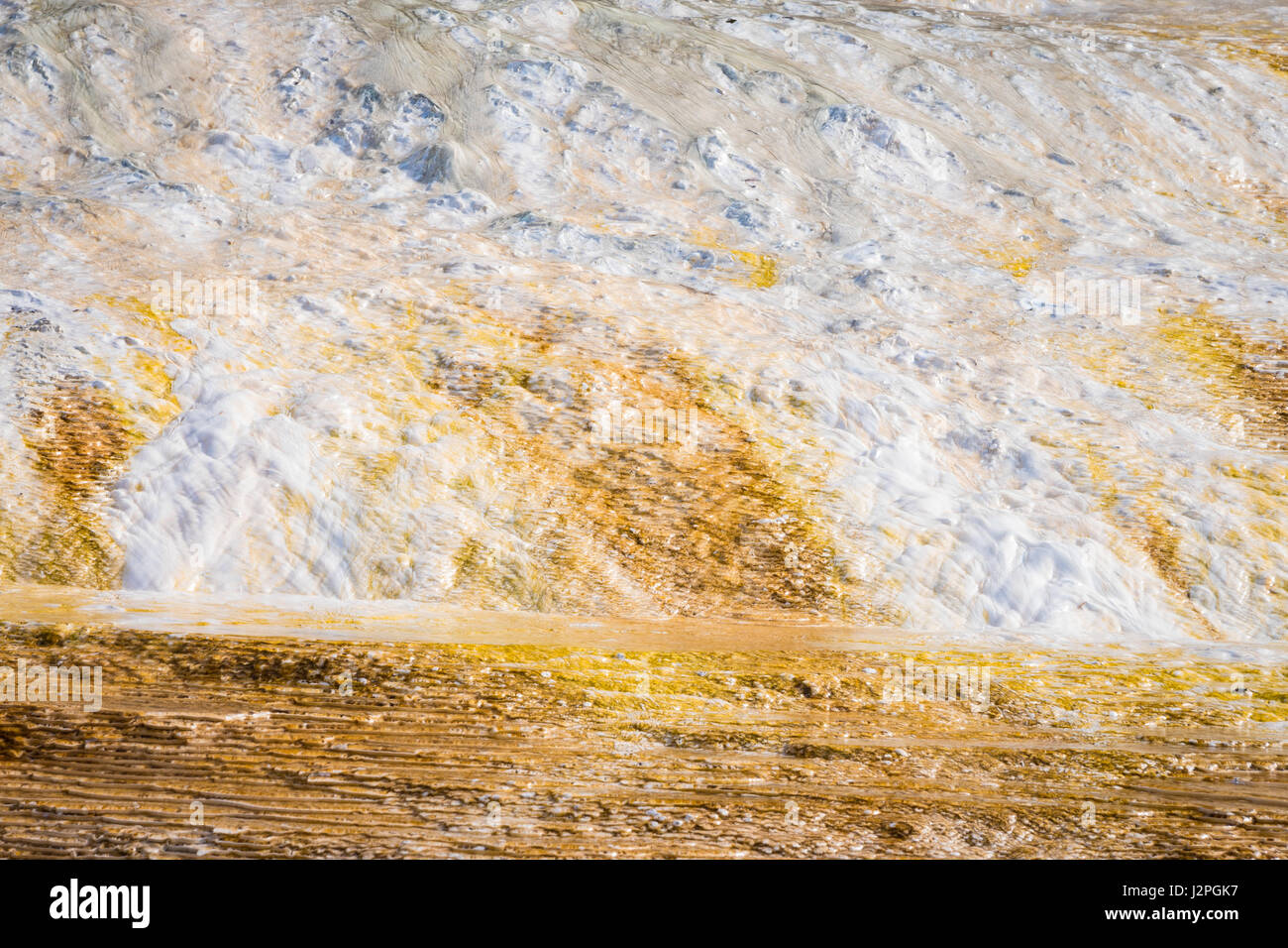 Detail showing geological structures of terraces at Yellowstone ...