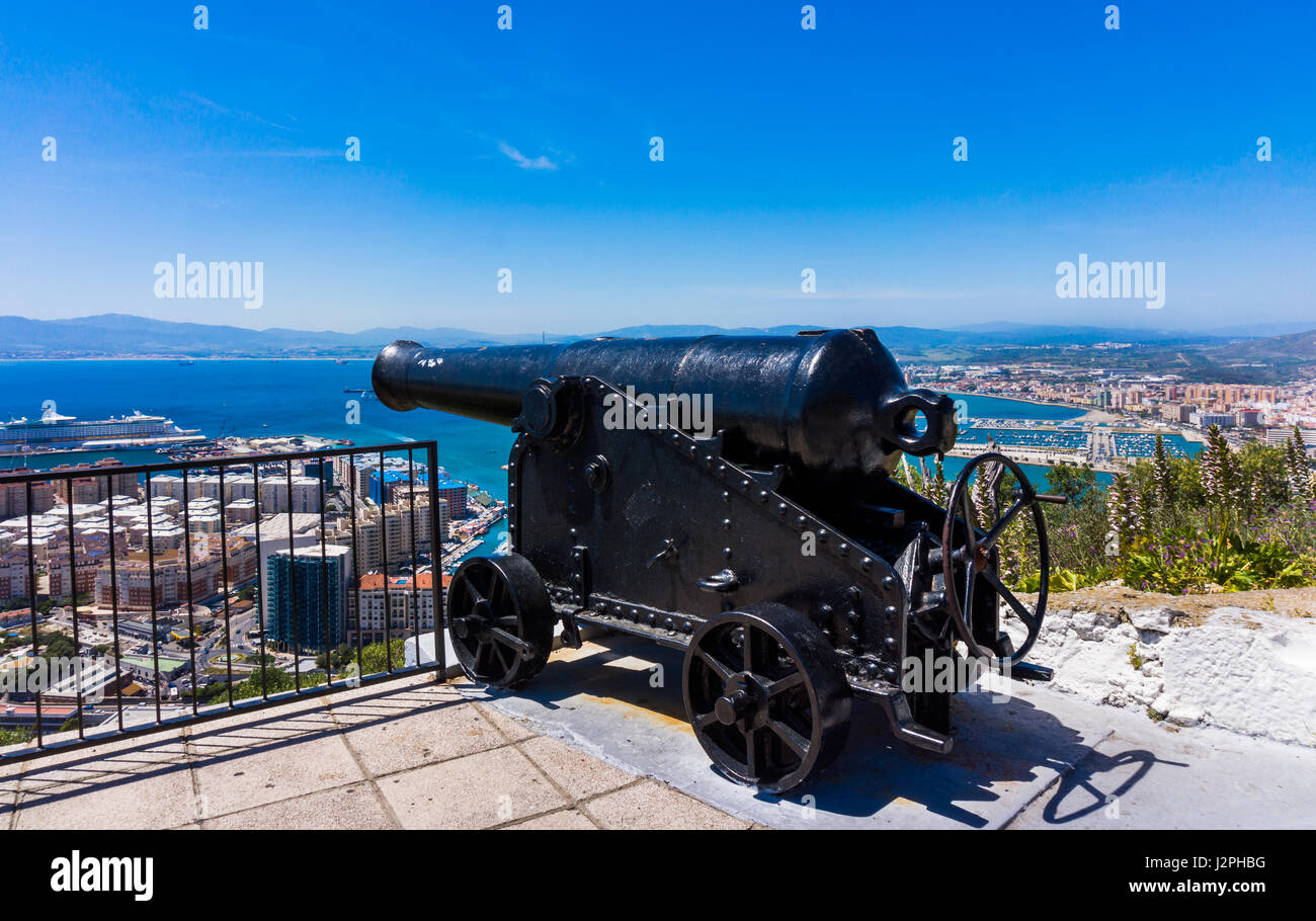 Cannon in Gibraltar. gun, Gibraltar, United Kingdom, Western Europe ...
