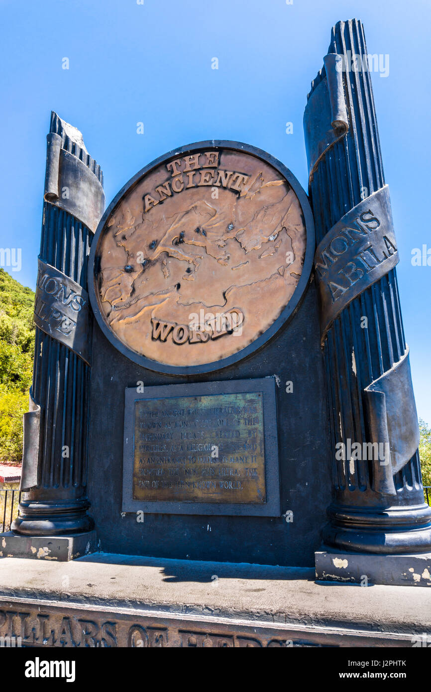 The Pillars of Hercules Monument, Gibraltar Stock Photo - Alamy