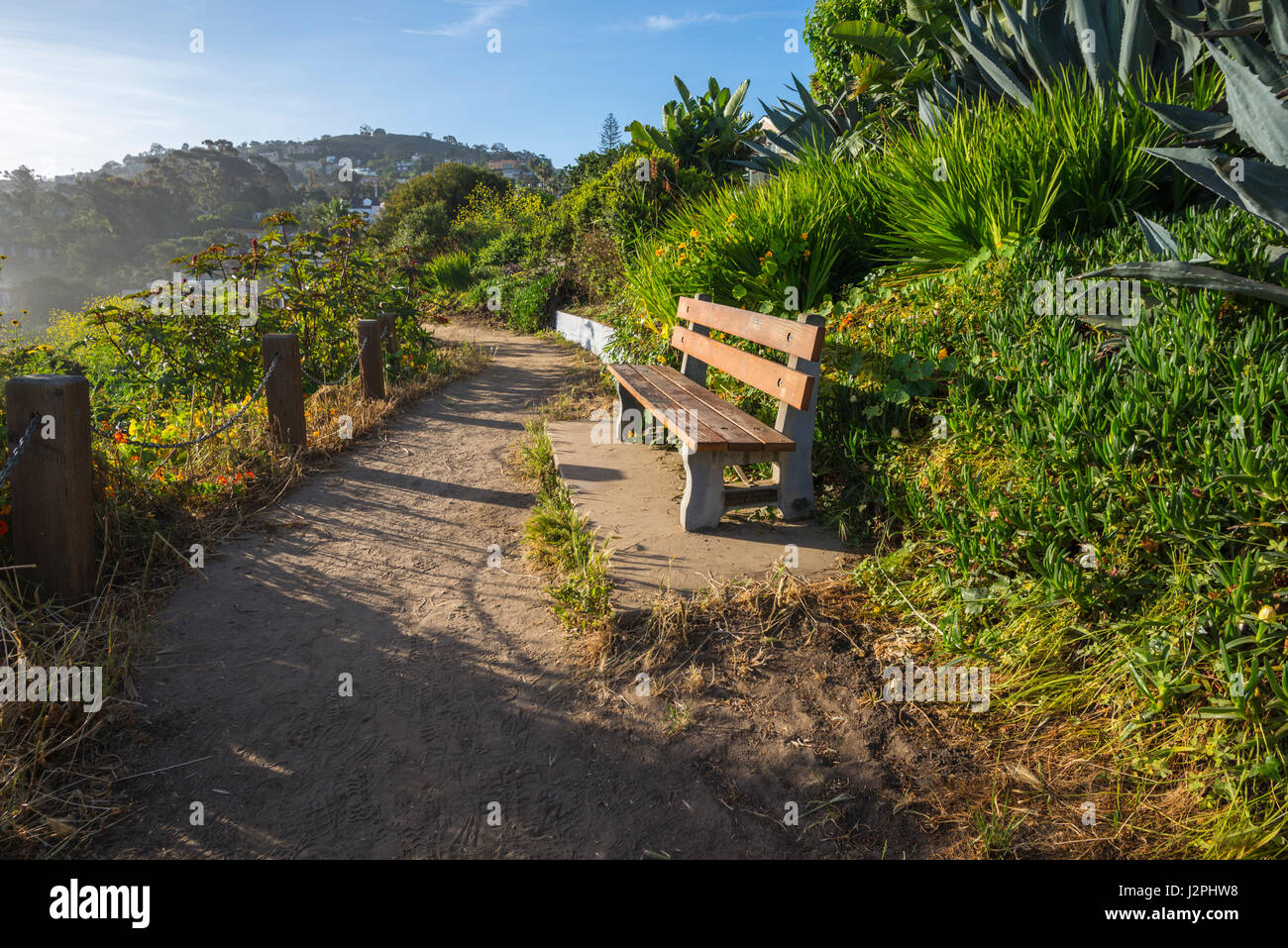 Footpath to bench on the coast hi-res stock photography and images - Alamy