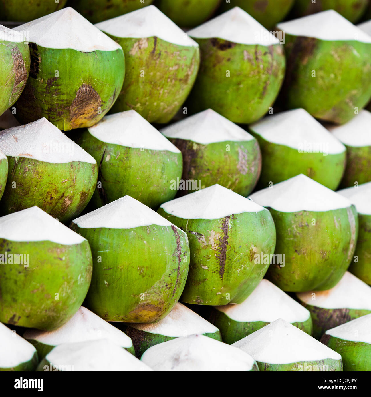 Fresh coconuts in the market. Tropical fruit fresh coconut Stock Photo ...