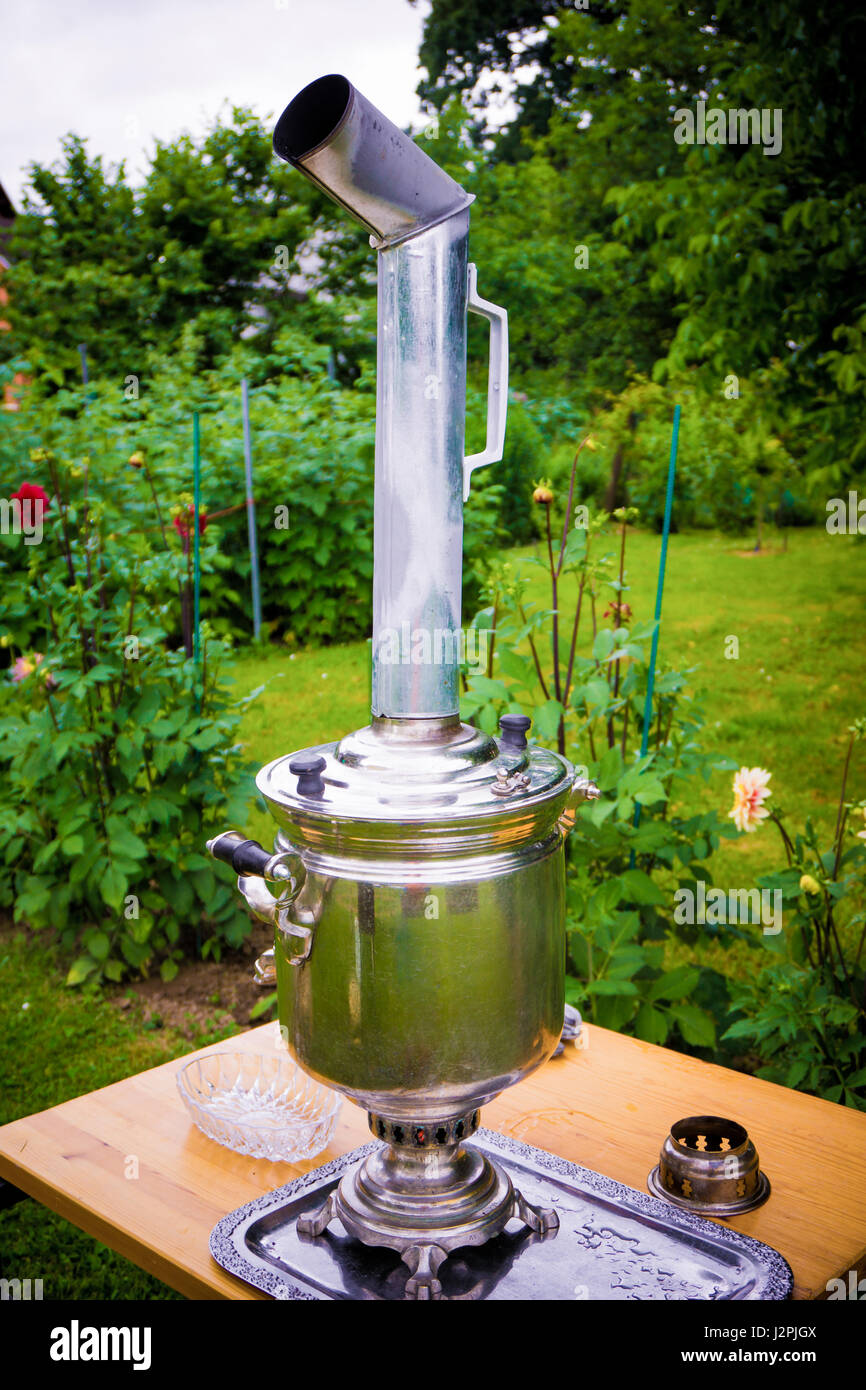 old samovar outdoors Stock Photo - Alamy