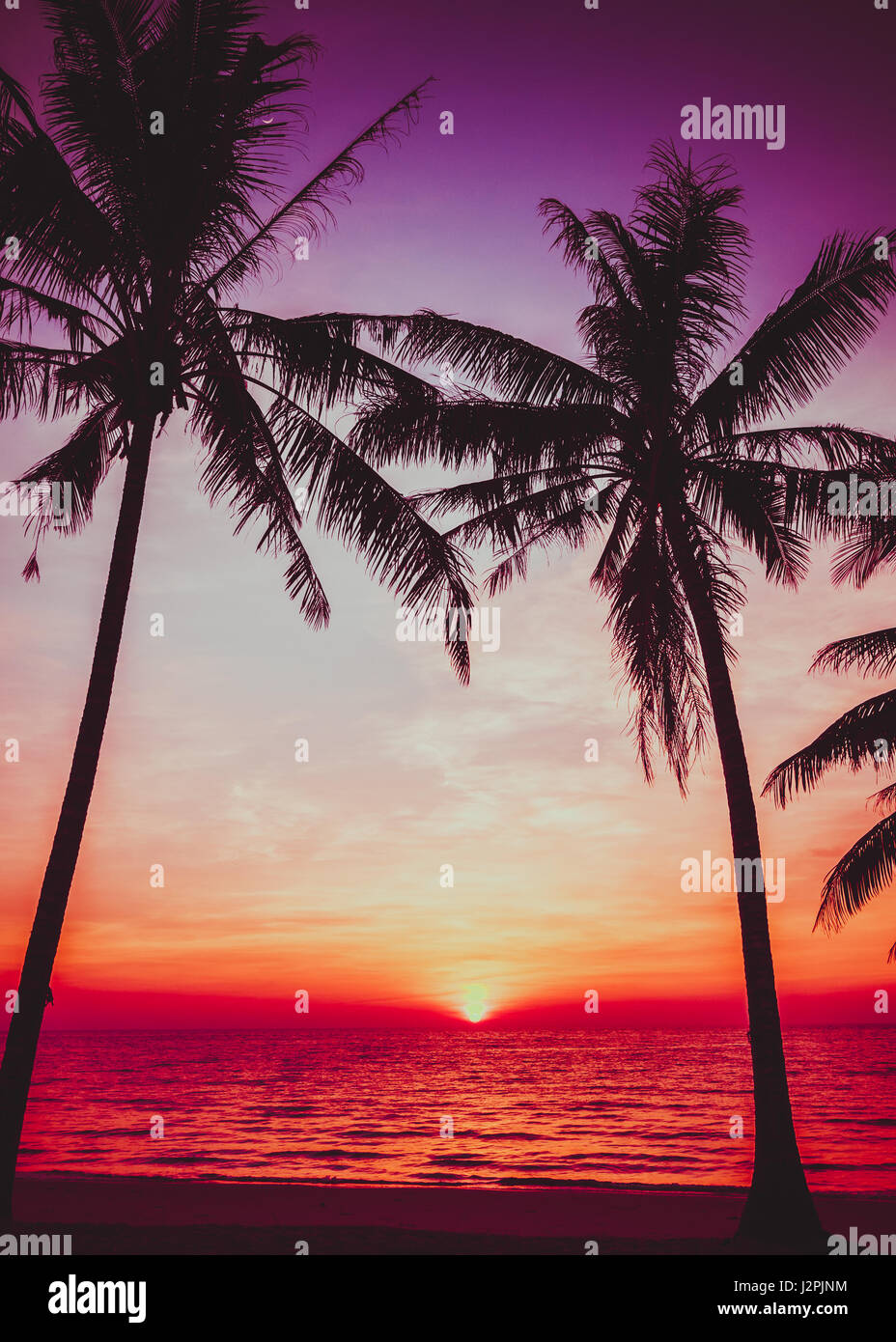 sunset tropical beach. Beautiful sunset Stock Photo - Alamy