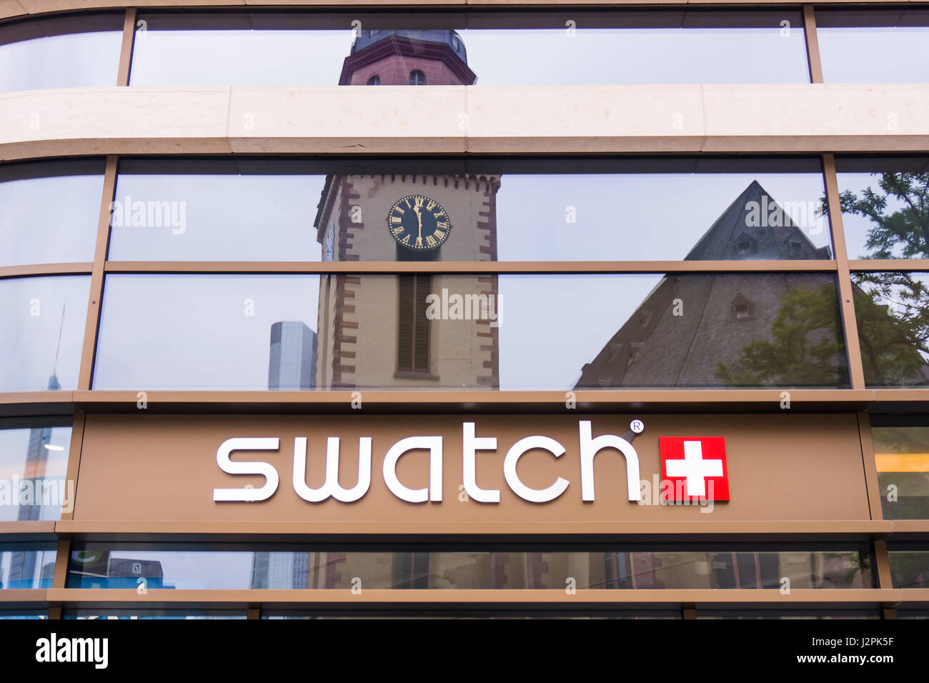 FRANKFURT, GERMANY - Oktober 24, 2015: An outlet of Swatch. The first ...