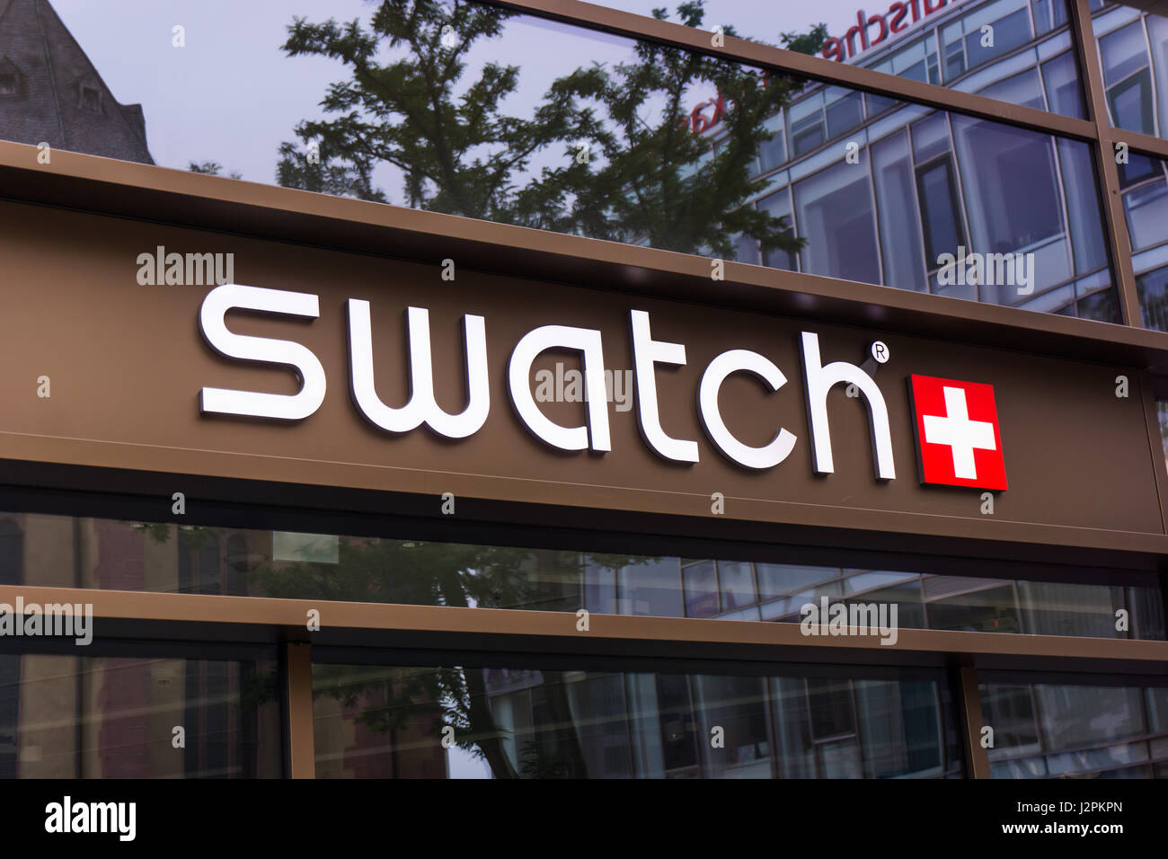 FRANKFURT, GERMANY - Oktober 24, 2015: An outlet of Swatch. The first ...