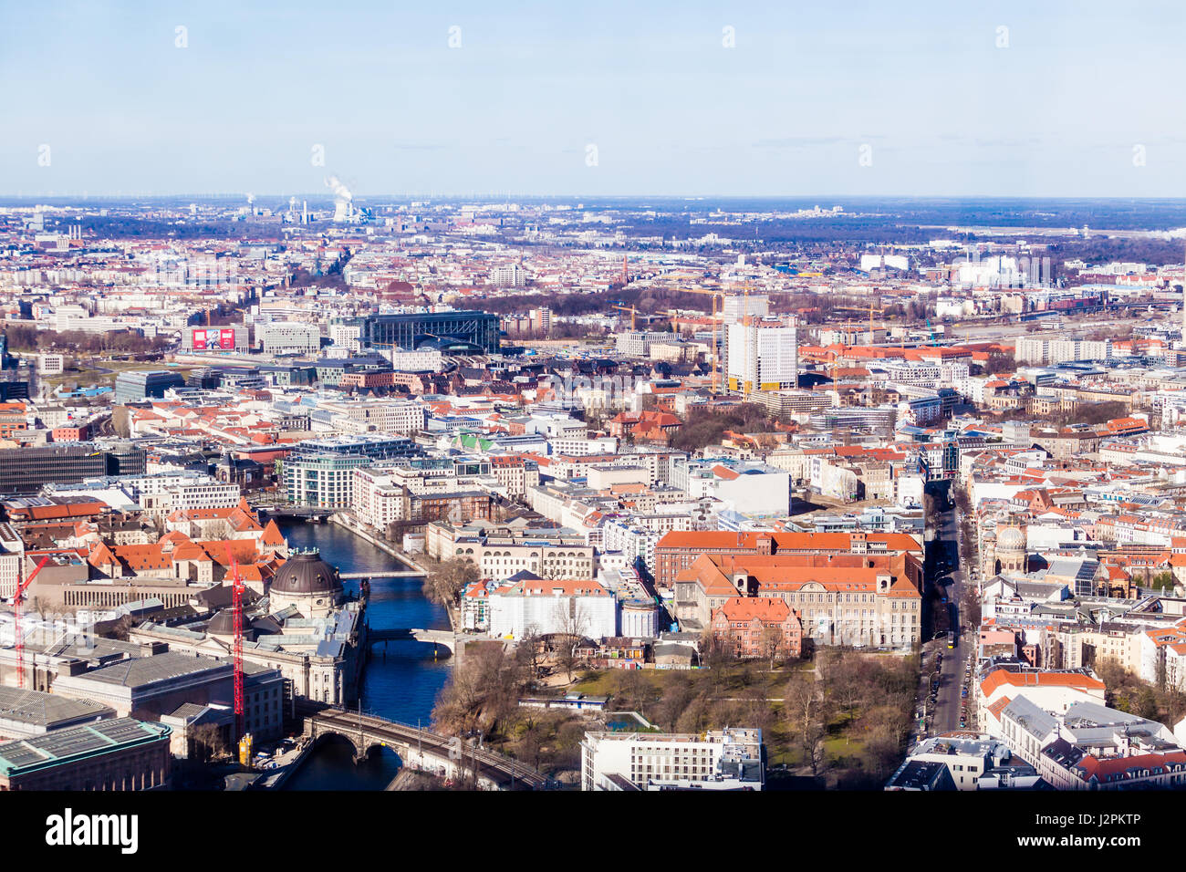 Aerial view of Berlin. Panorama of Berlin. Berlin bird's-eye view Stock ...