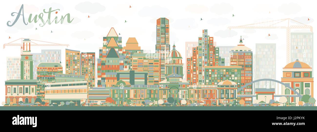 Austin skyline vector vectors hi-res stock photography and images - Alamy